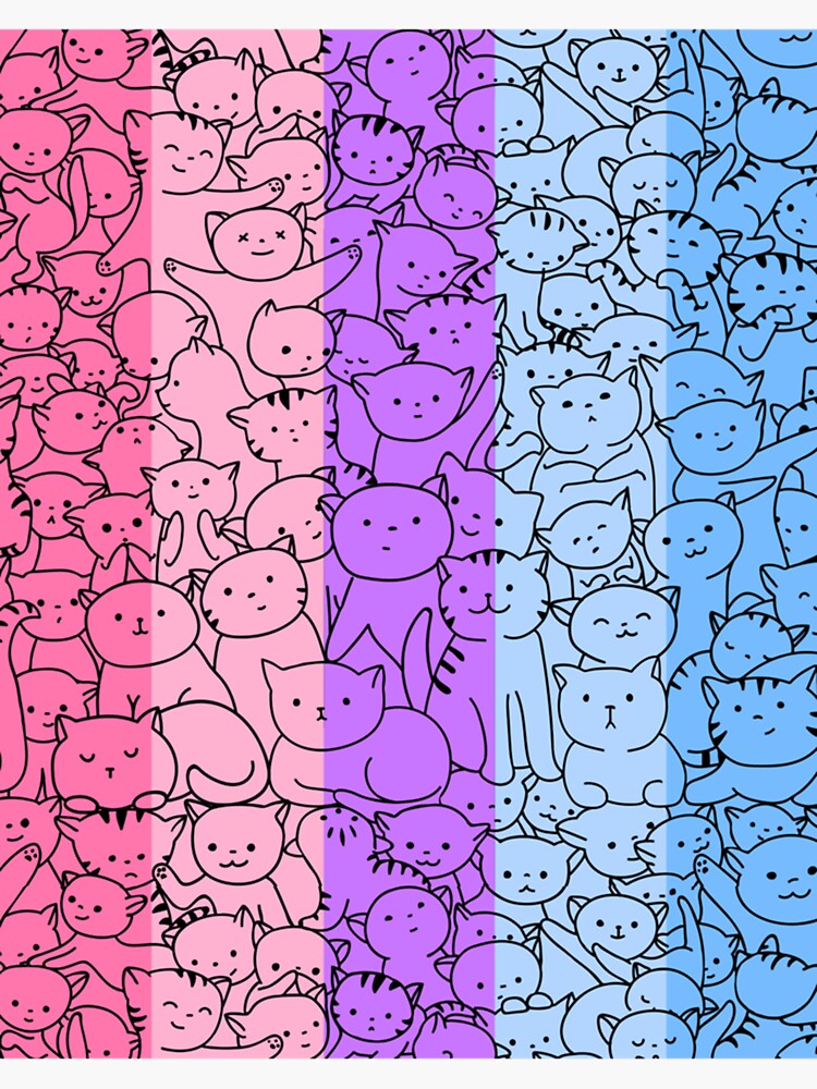 "Catgender Pattern - LGBT Catgender Flag Cat Logo Rainbow Funny Cat ...