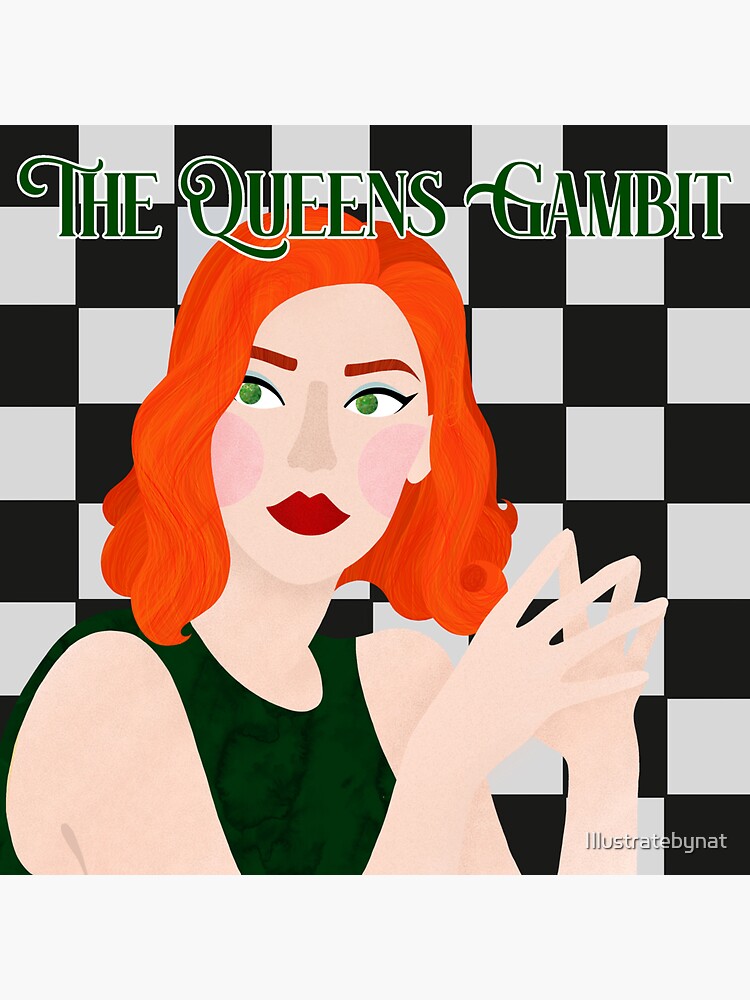 "Beth Harmon - The Queens Gambit Illustration" Sticker for Sale by ...