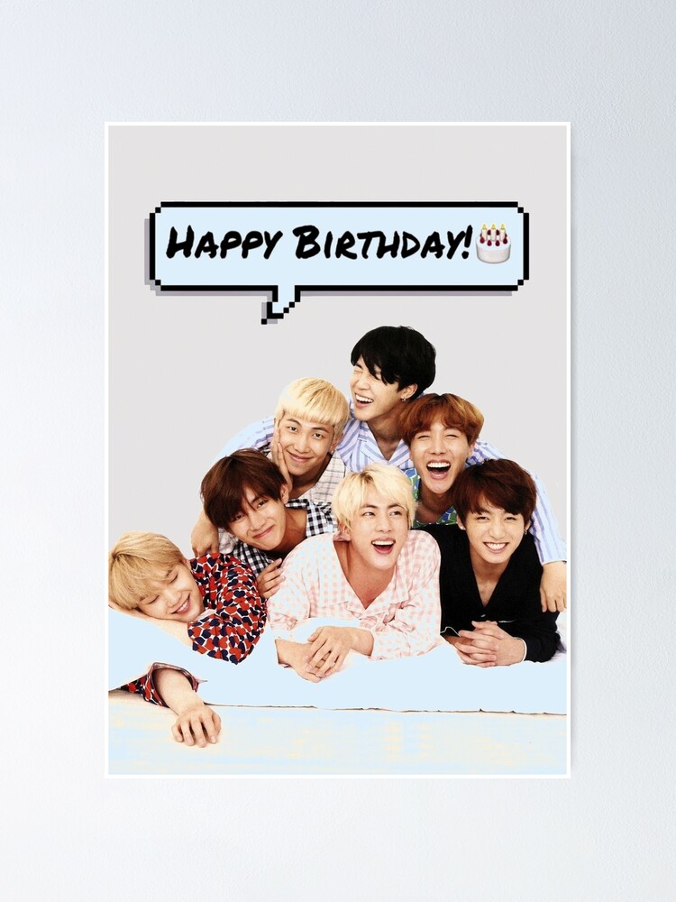 "'Happy Birthday' BTS - 1" Poster for Sale by Niyuha | Redbubble