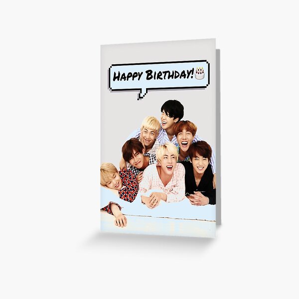 "'Happy Birthday' BTS Greeting Card - 1" Greeting Card for Sale by ...
