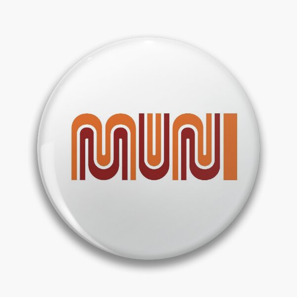 "MUNI vintage bus logo" Pin for Sale by designdog | Redbubble