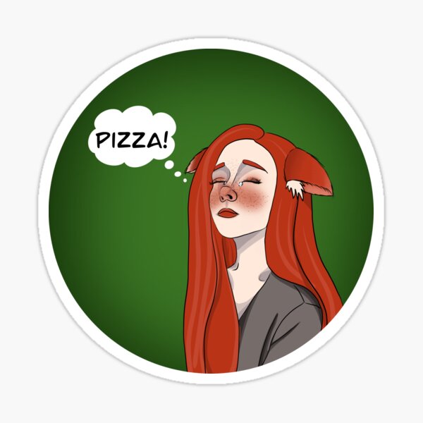"Pizza girl" Sticker by ShiroKuro99 | Redbubble