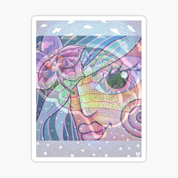 "2 WORLDS COLLIDE" Sticker for Sale by awombwell | Redbubble