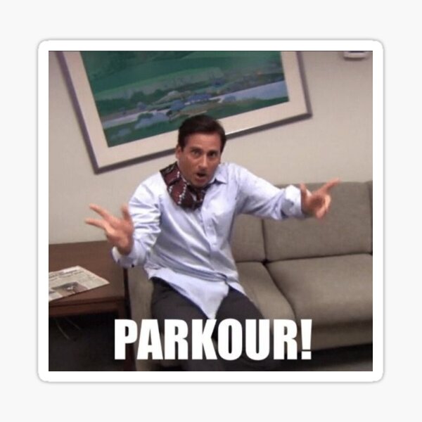 "PARKOUR MEME" Sticker for Sale by Starlordstore | Redbubble