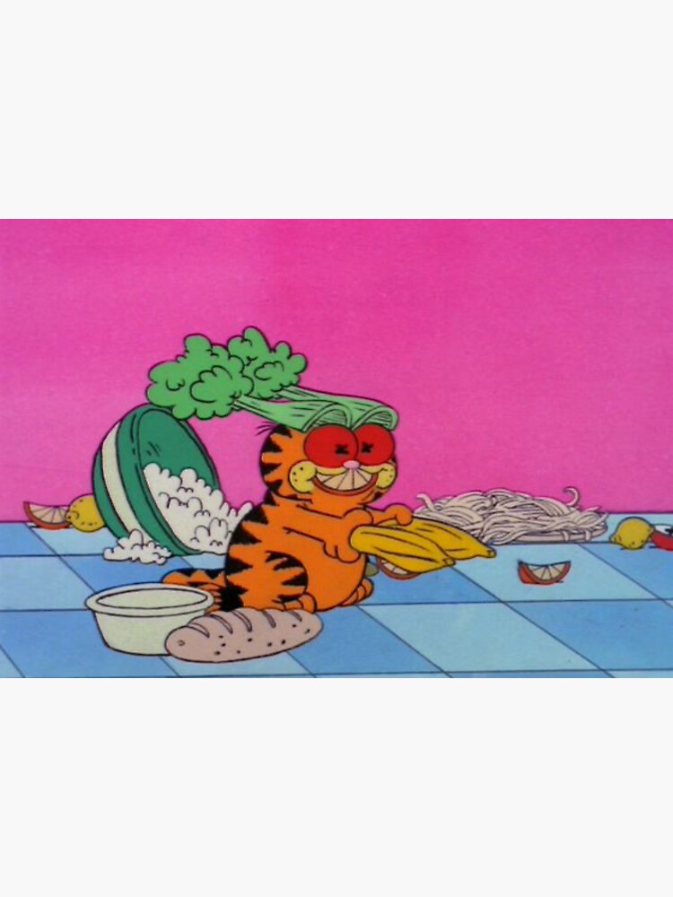 "Garfield and vegetables" Sticker by erinmcdonough | Redbubble