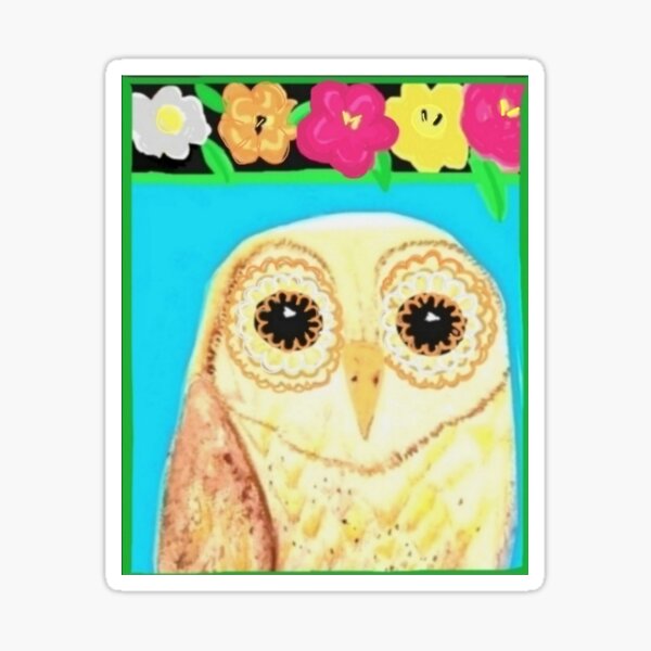 "Flower Power Owl " Sticker by Creat1ngs | Redbubble