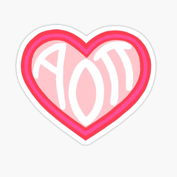"Aoii Red and Pink Heart" Sticker by graciegibson13 | Redbubble