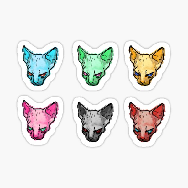 "Astral Sphinx Cat" Sticker for Sale by pixelkowe | Redbubble
