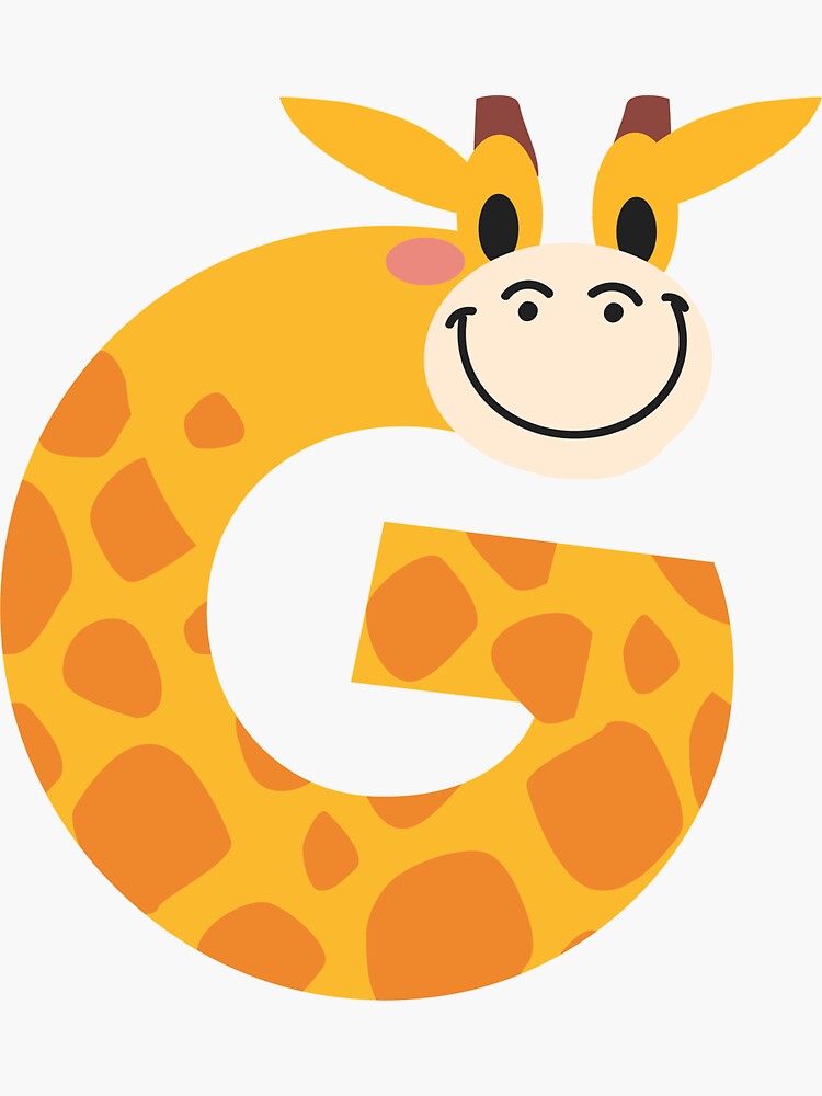 "G for giraffe letter (alphabet)" Sticker by djamel71 | Redbubble