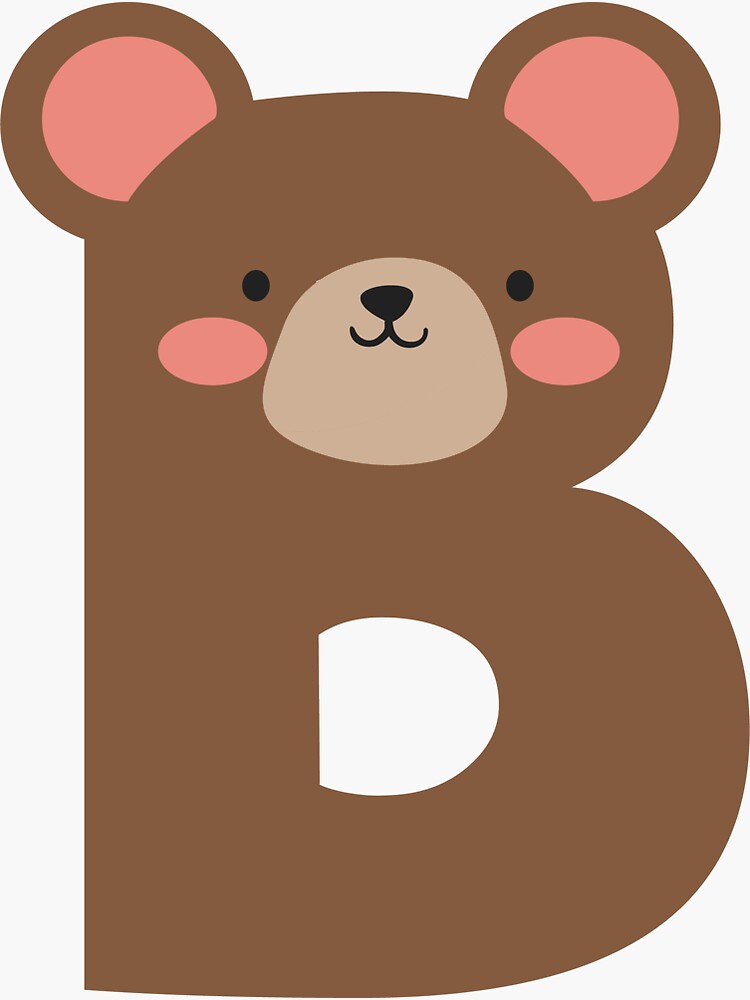 "B For Bear Letter Alphabet" Sticker for Sale by djamel71 | Redbubble