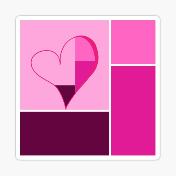 "Color Block Heart Art " Sticker by BlackAlchemy2 | Redbubble