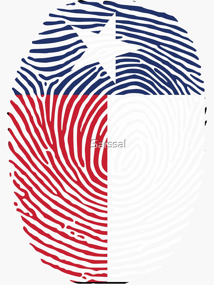"Texas Flag Finger Print" Sticker by Sarssal | Redbubble