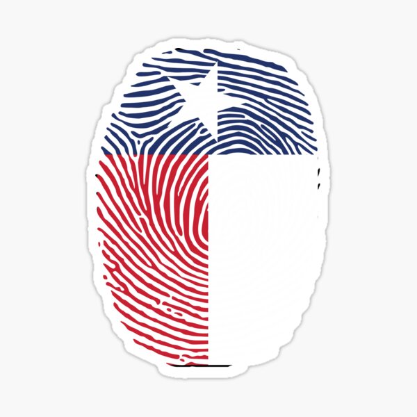 "Texas Flag Finger Print" Sticker by Sarssal | Redbubble