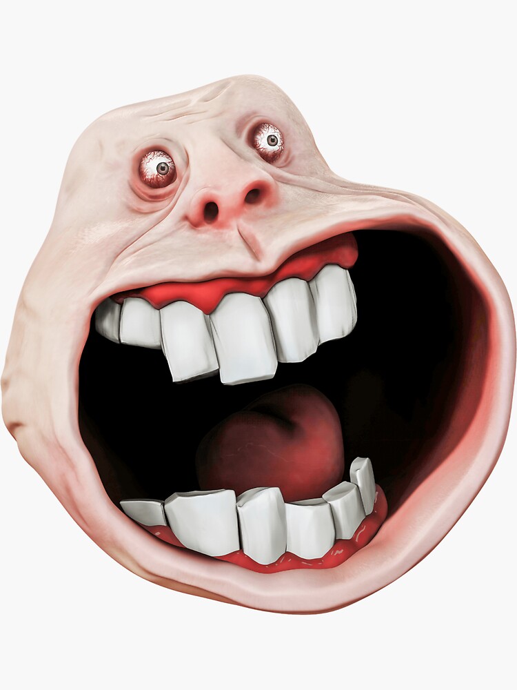 "Realistic Forever Alone Happy Face Rage Comics Classic Meme" Sticker ...