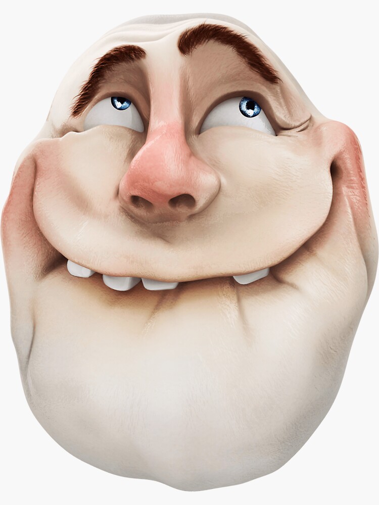 "Realistic Troll Face Rage Comics Classic Meme" Sticker for Sale by ...