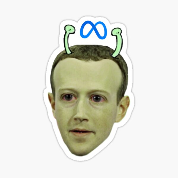 "Alien Mark Zuckerberg" Sticker for Sale by marylovesshrek | Redbubble