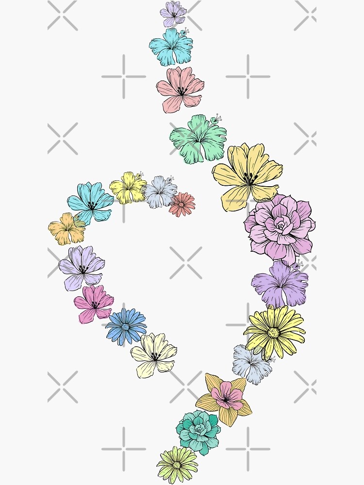 "Flower eating disorder recovery symbol" Sticker by kjwenzel11 | Redbubble