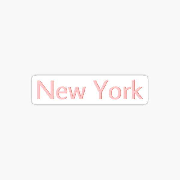 "Pink New York Logo" Sticker by thesugarpress | Redbubble