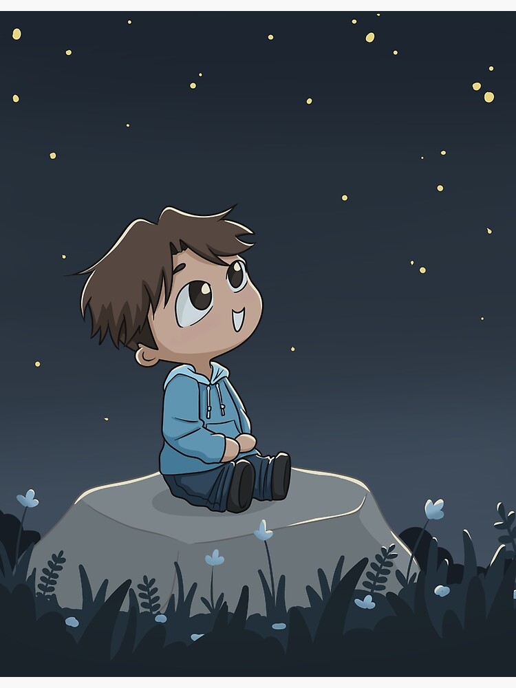 "Star-Gazing Chibi Boy" Poster by kabocha-chan | Redbubble