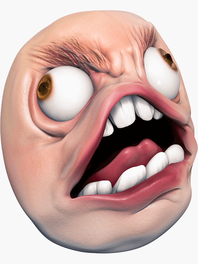 "Realistic Rage Face Rage Comics Classic Meme" Sticker for Sale by ...