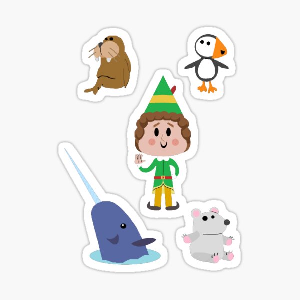 "buddy the elf and animal friends stickers" Sticker for Sale by ...