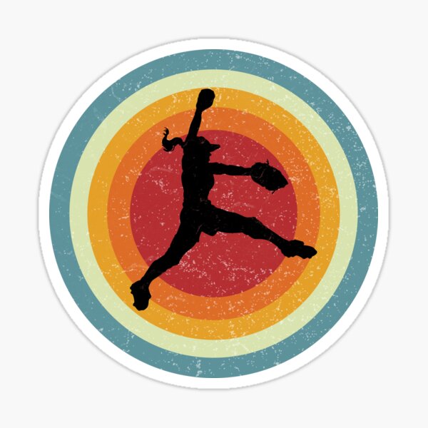"Love Softball Vintage " Sticker for Sale by MobertsonArt | Redbubble