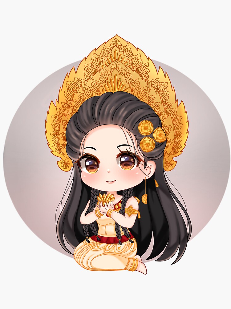 "Cambodian Chibi Anime Khmer Princess " Sticker for Sale by ...