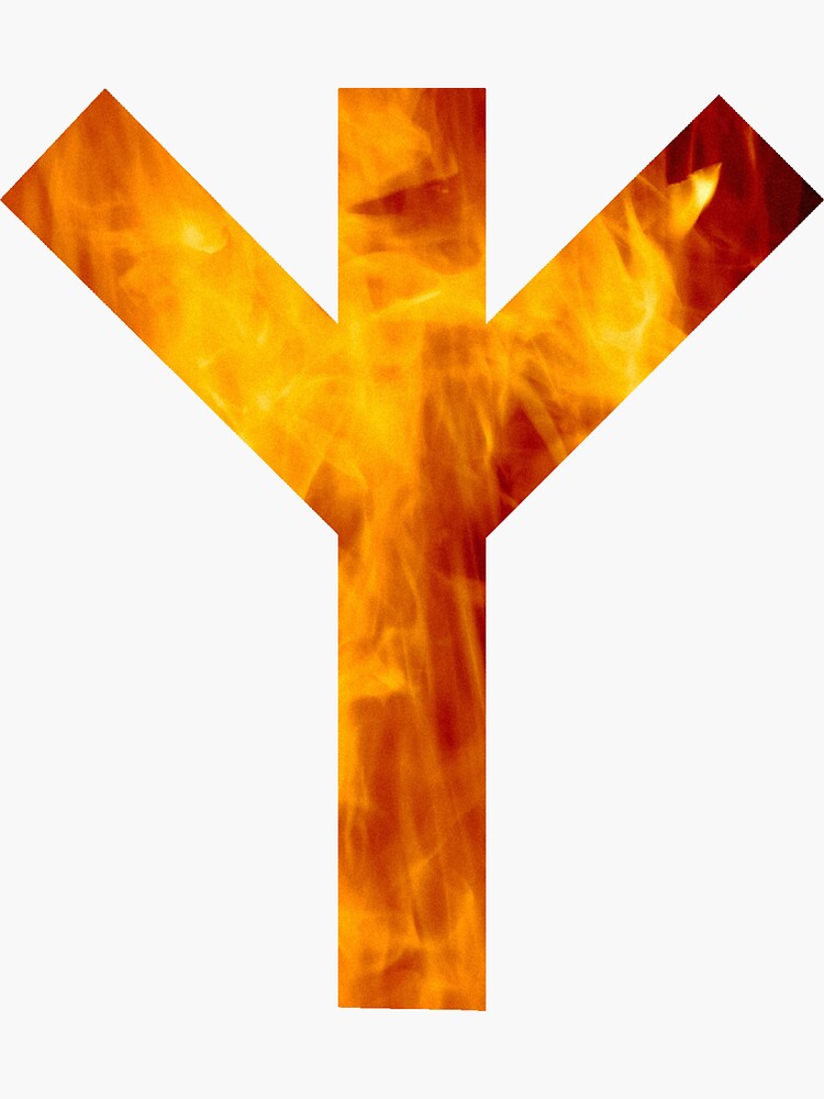 "Algiz Fire Rune Symbol" Sticker for Sale by XWBdesigns | Redbubble