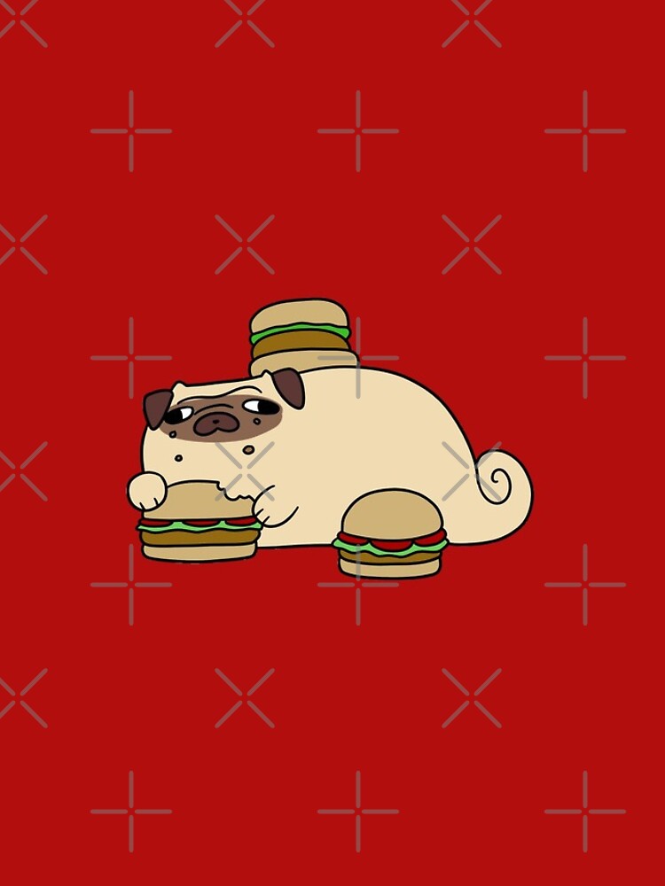 "Pug Eating Burgers" iPhone Case for Sale by SaradaBoru | Redbubble