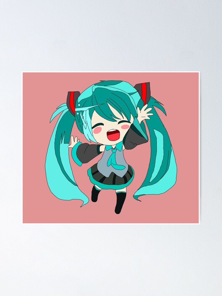 "Chibi Hatsune Miku Hello" Poster for Sale by Md1234t | Redbubble