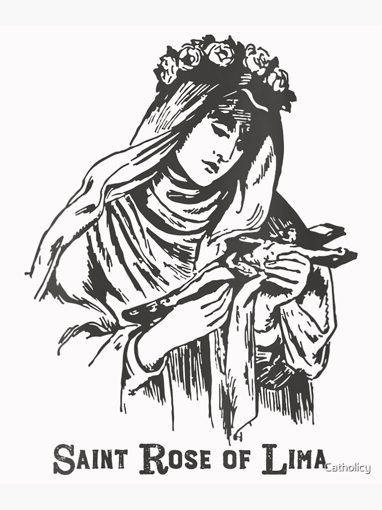 "St Rose of Lima Catholic Saints Vintage Patron Saint Gardens" Poster ...