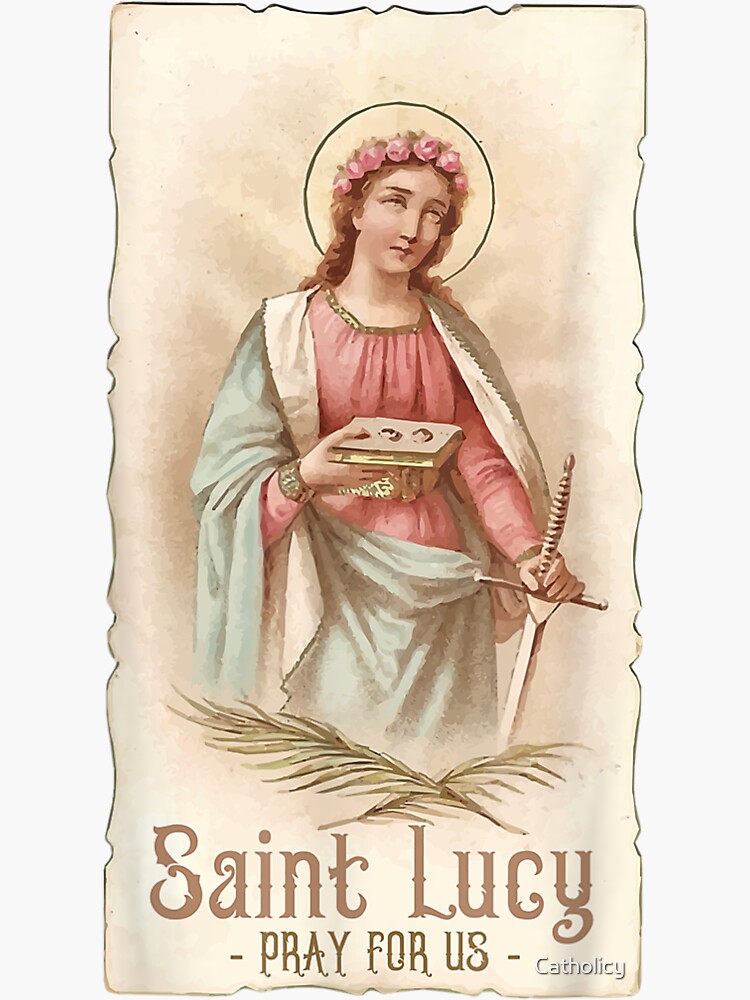 "St Lucy Eyes Crown St Lucia Catholic Women Girls" Sticker for Sale by ...