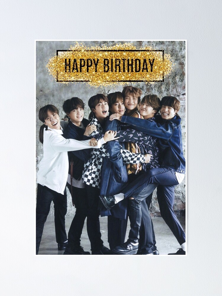 "'Happy Birthday' BTS Greeting Card" Poster by Niyuha | Redbubble