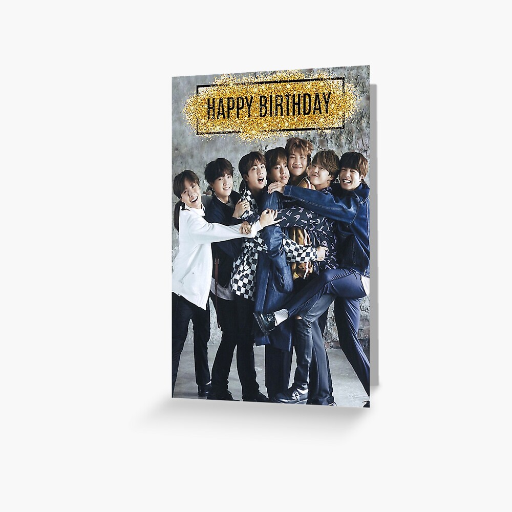 "'Happy Birthday' BTS Greeting Card" Greeting Card by Niyuha | Redbubble