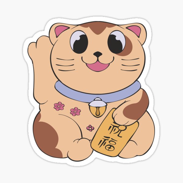 "Kawaii Orange Maneki Neko" Sticker by ManekiNekoFans | Redbubble