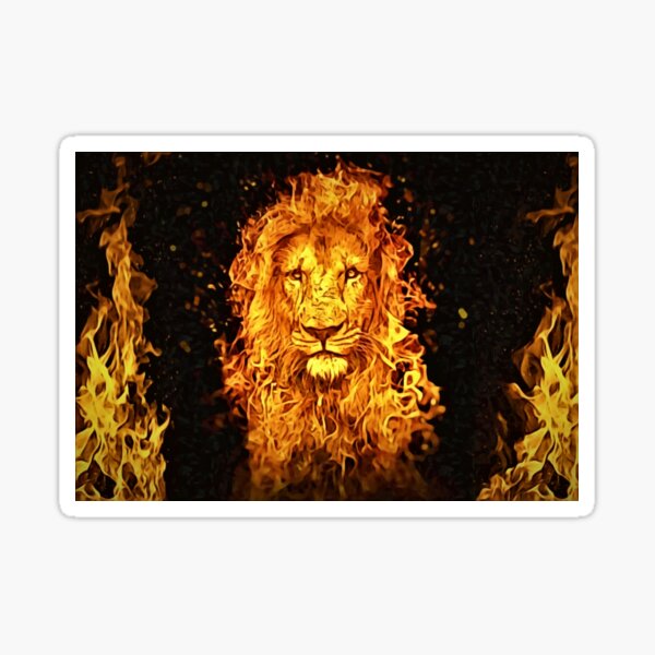 "Fire Lion" Sticker for Sale by Gilberto2503 | Redbubble