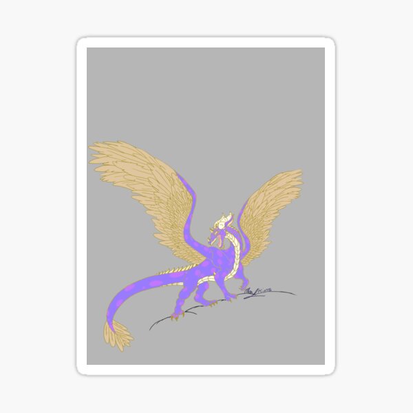 "Light purple with yellow Dragon" Sticker for Sale by MarykinsShop ...