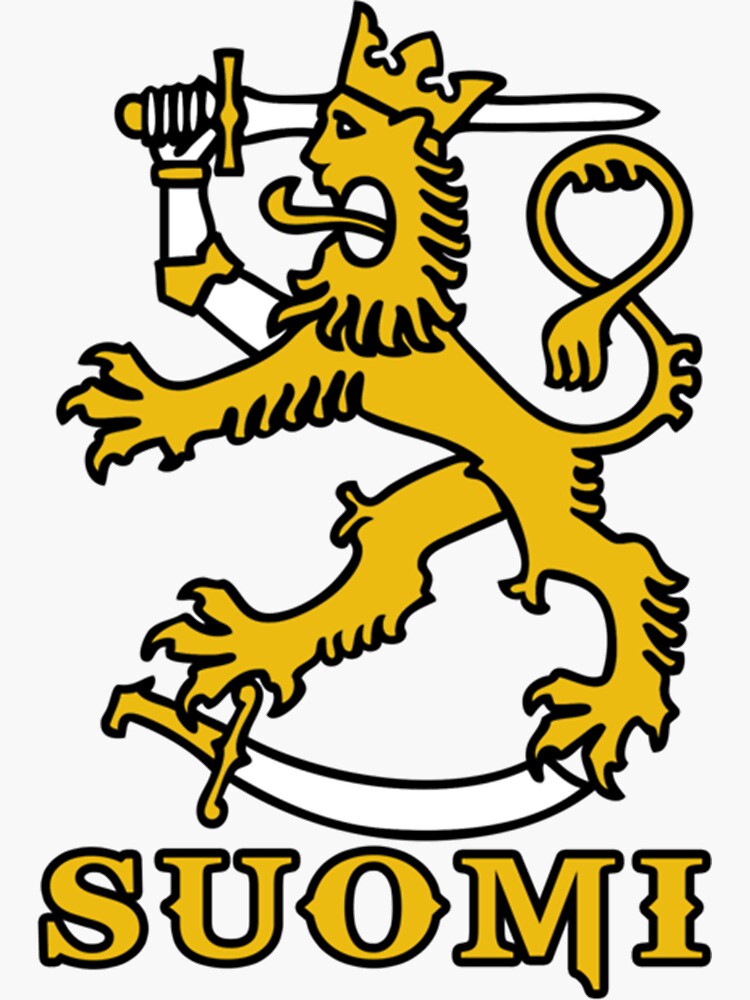 "suomi finland lion Helsinki " Sticker for Sale by OgeesWorldS | Redbubble