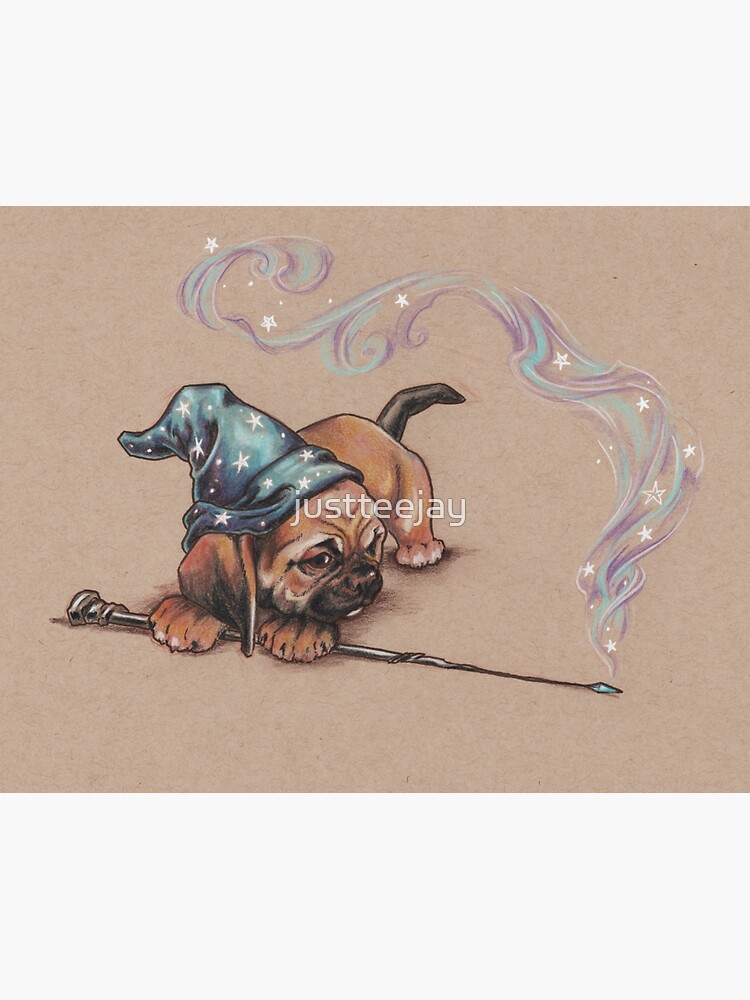 "Puggle Magician (not muggle magician)" Sticker for Sale by justteejay ...