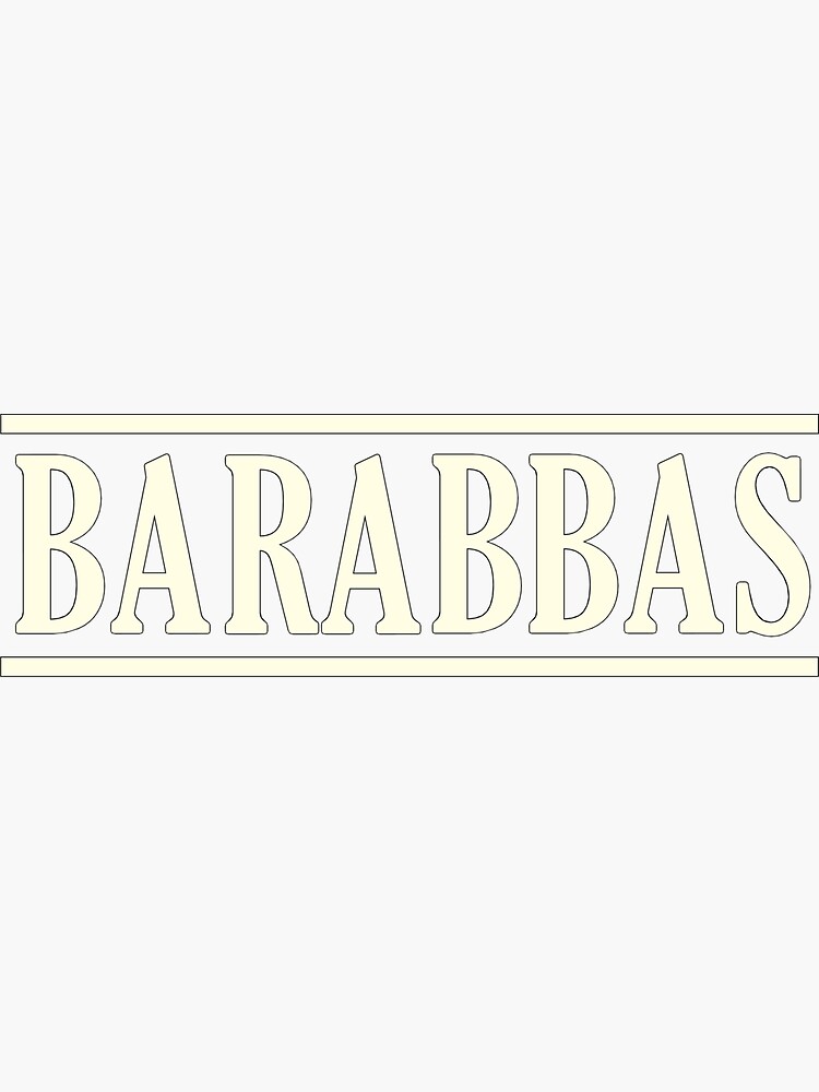"Barabbas (white)" Sticker by masubian | Redbubble
