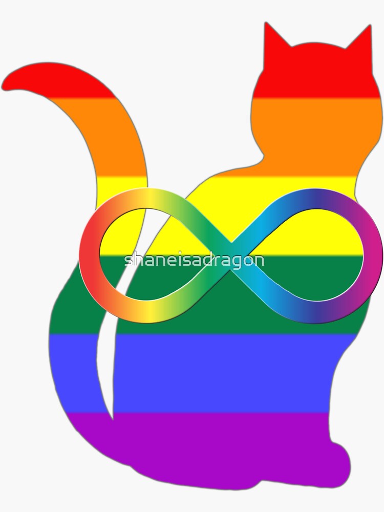 Neurodivergent Gay Pride Cat Sticker For Sale By Shaneisadragon