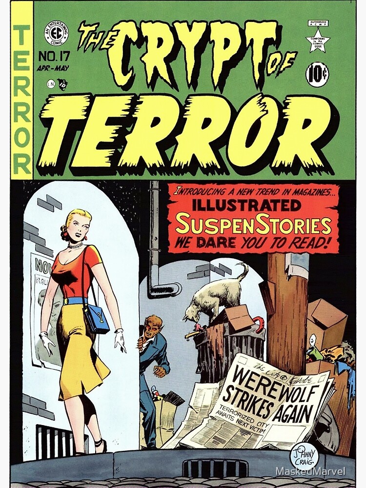 "TERROR HORROR COMICS COVER RETRO WEREWOLF" Poster by MaskedMarvel ...