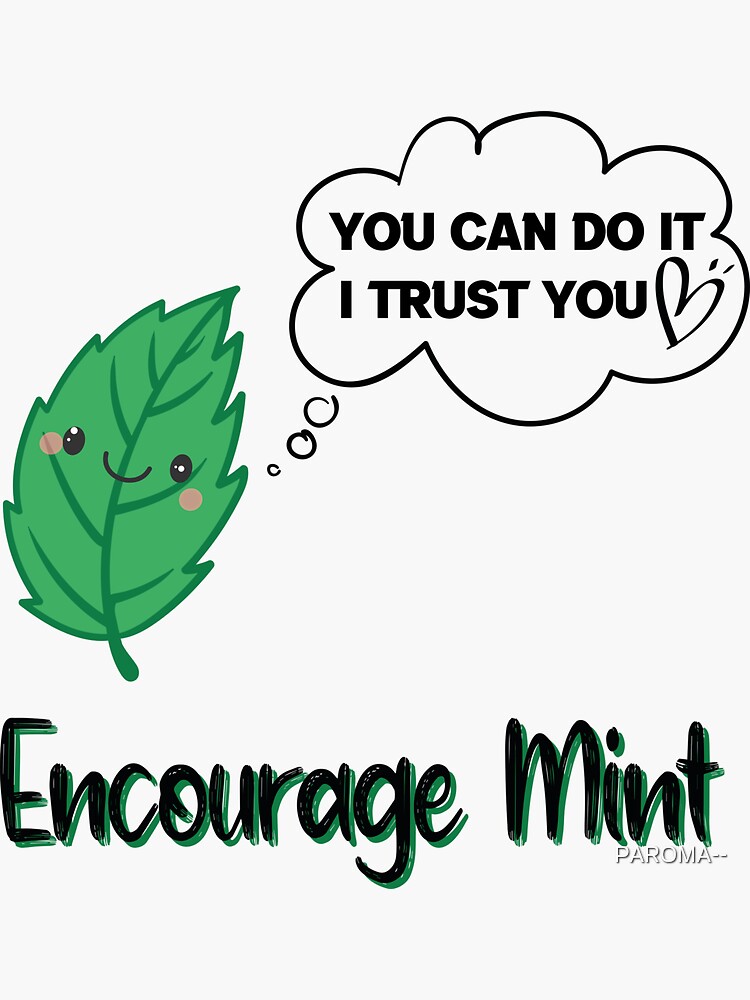 " Encourage Mint" Sticker by PAROMA-- | Redbubble