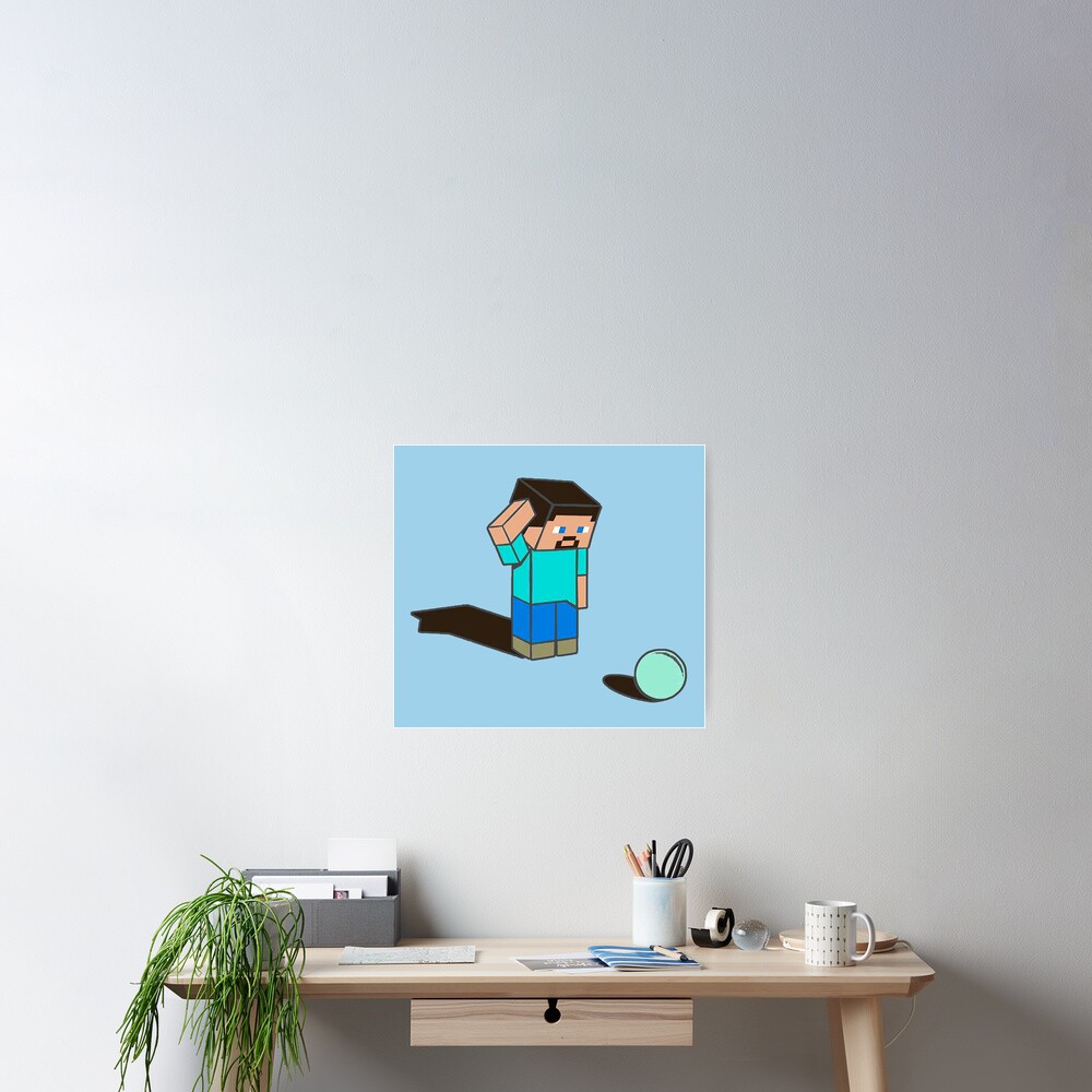 "Minecraft Steve confused" Poster for Sale by ddkart | Redbubble