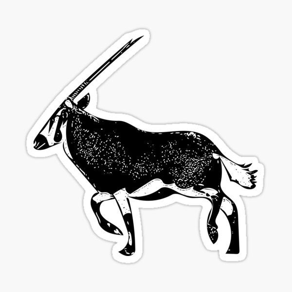" Gemsbok (South African Oryx) Black Design" Sticker for Sale by ...