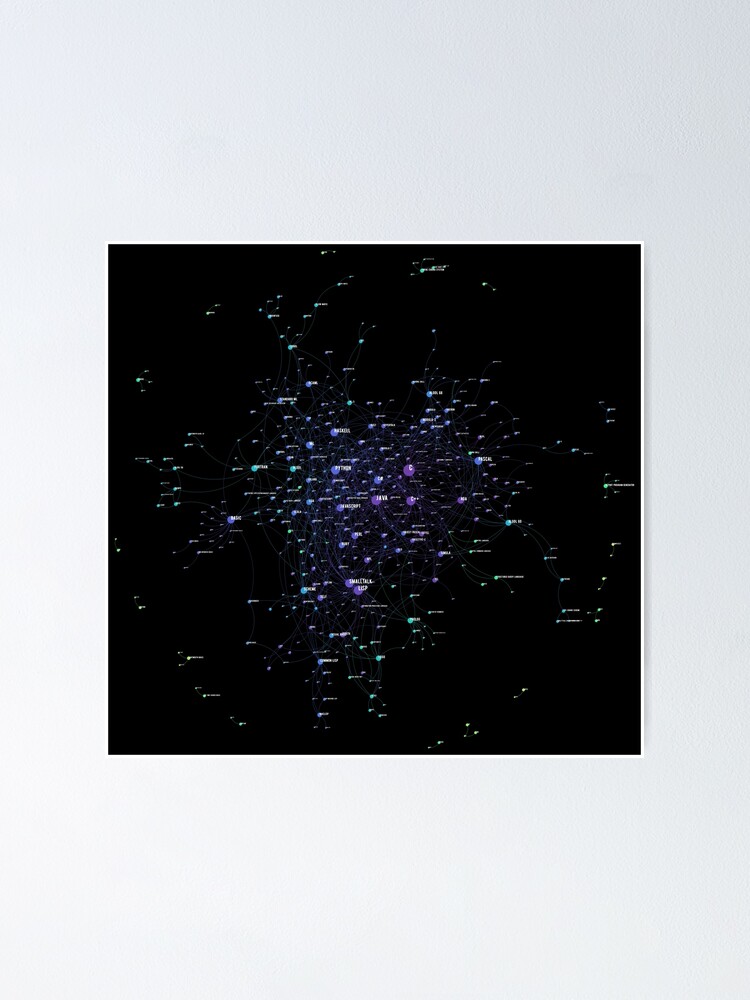 Póster «Los lenguajes de programación Influence Network 2021 - Fondo ...