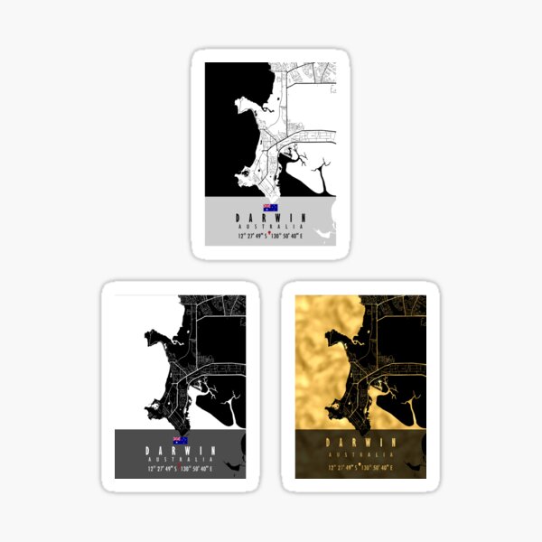 "DARWIN MAP AUSTRALIA Sticker Pack" Sticker for Sale by hatimelhag ...