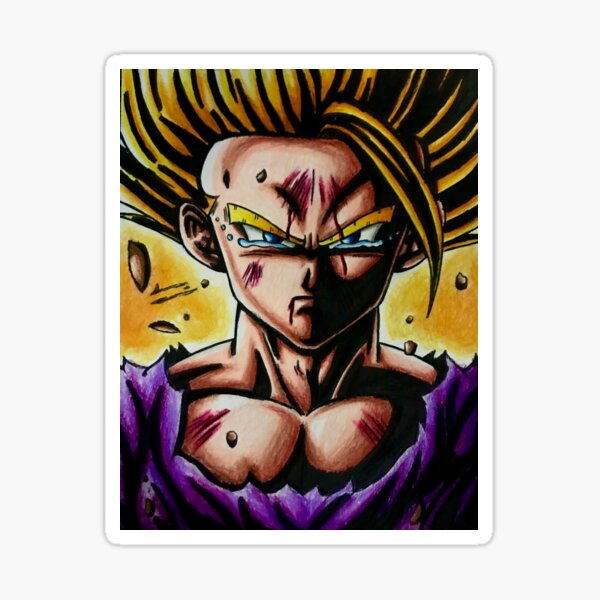 "Gohan’s rage " Sticker by Grekoarts | Redbubble