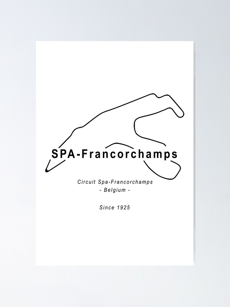 "SPA-FRANCORCHAMPS - Belgium Track Map" Poster for Sale by TheF1Racing ...
