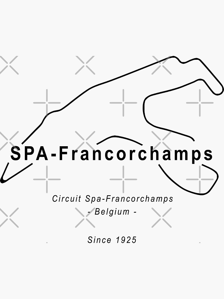 Pegatina «SPA-FRANCORCHAMPS - Bélgica Track Map» de TheF1Racing | Redbubble